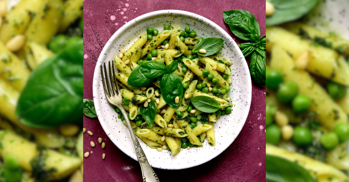 Green Pea Pasta with Herbal Infused Pesto – Joekels Tea Shop