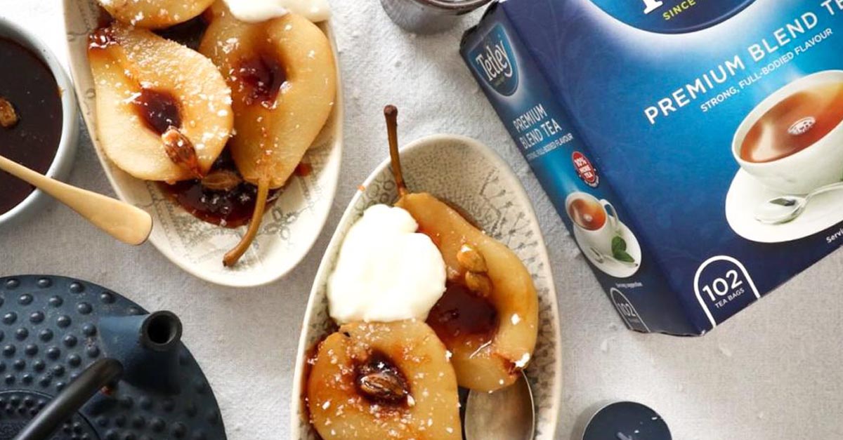 Tetley Tea poach pears – Joekels Tea Shop